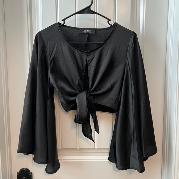 AKIRA | Tops | Akira Long Bell Sleeve Tie Front Top | Poshmark